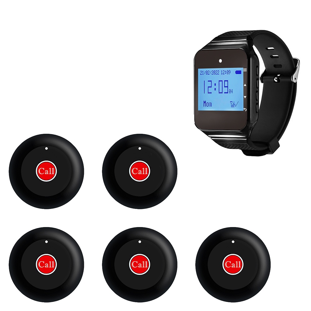 Wireless RF Watch Calling Receiver for Restaurant Water Service Paging ...