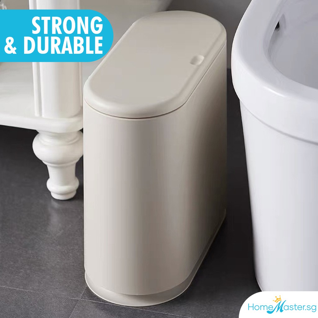 [SG Ready Stock] Japan Style Dustbin Simple Bathroom Kitchen Hand Press ...