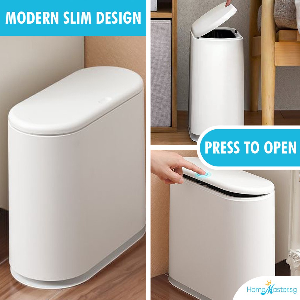 [SG Ready Stock] Japan Style Dustbin Simple Bathroom Kitchen Hand Press ...