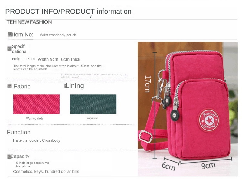 Nylon Sling Bag Women Hand Phone Pouch Sling Mini Handphone Bag Small ...