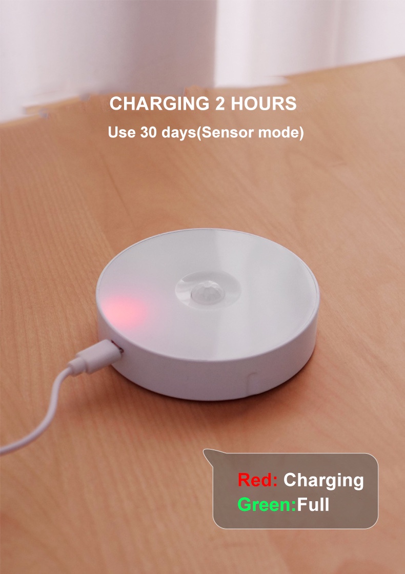 Sensor Night Light USB Rechargeable Wireless Body Induction Lamp Motion ...