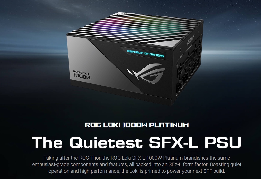 ASUS ROG LOKI SFX-L 1000W Platinum Modular PSU 3.0 (ROG-LOKI-1000P-SFX ...