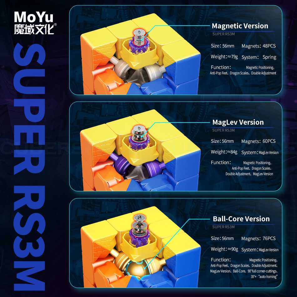 MoYu Super RS3M 2022 Magnetic Speedcube 3x3 MagLev | Shopee Singapore