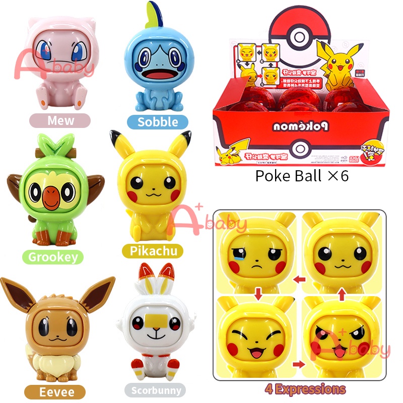 [A+baby] Pokemon Face-Changing Toy Action Figure Pikachu/Eevee ...