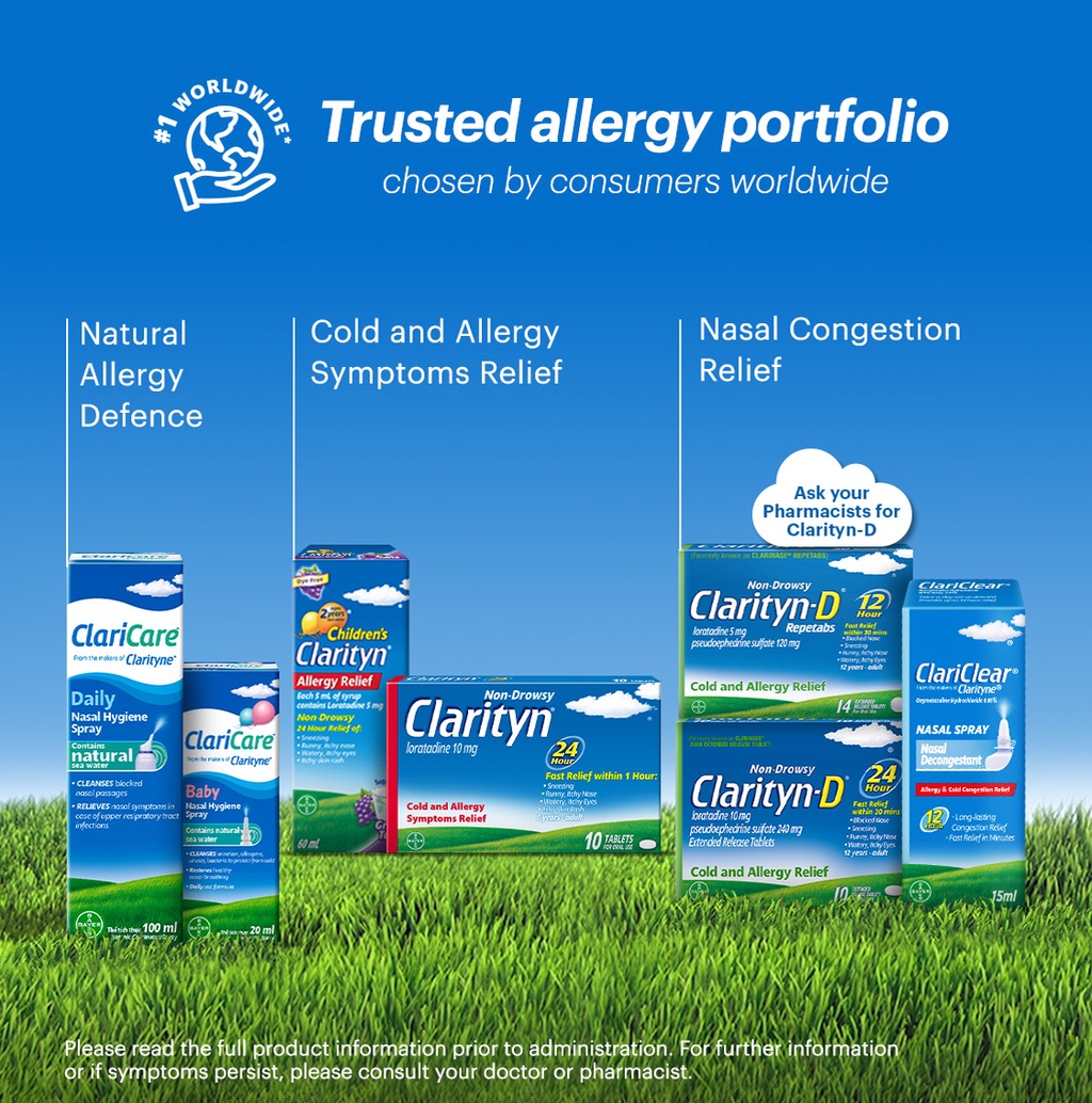[Bundle of 3] ClariClear Fast Acting 12 hours Nasal Decongestant Spray ...