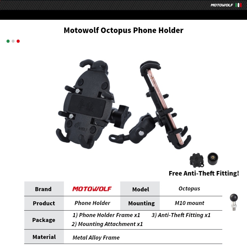 Motowolf X-grip Finger Grip Octopus Grip Phone Holder Wireless Charging ...