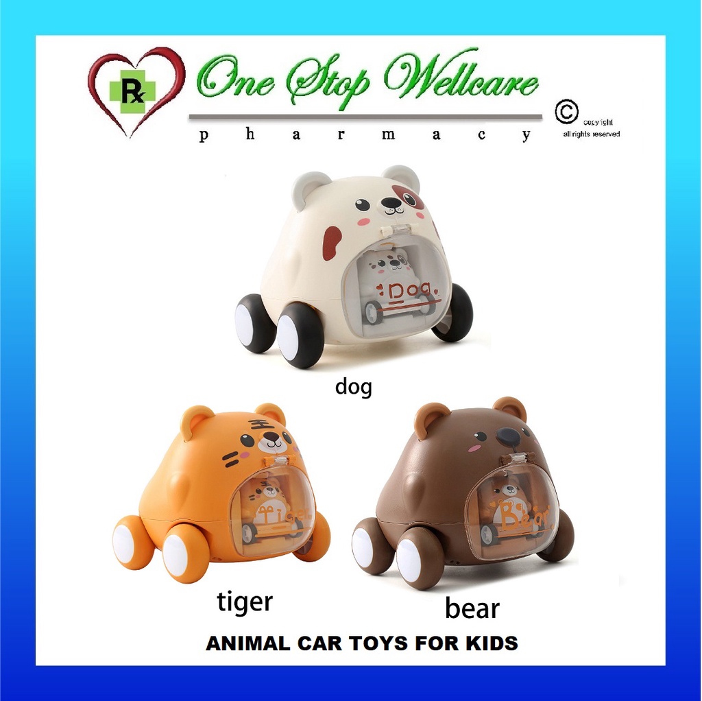 BIOPLUS ANIMAL CAR TOY (WHITE DOG/TIGER/BROWN BEAR) | Shopee Singapore
