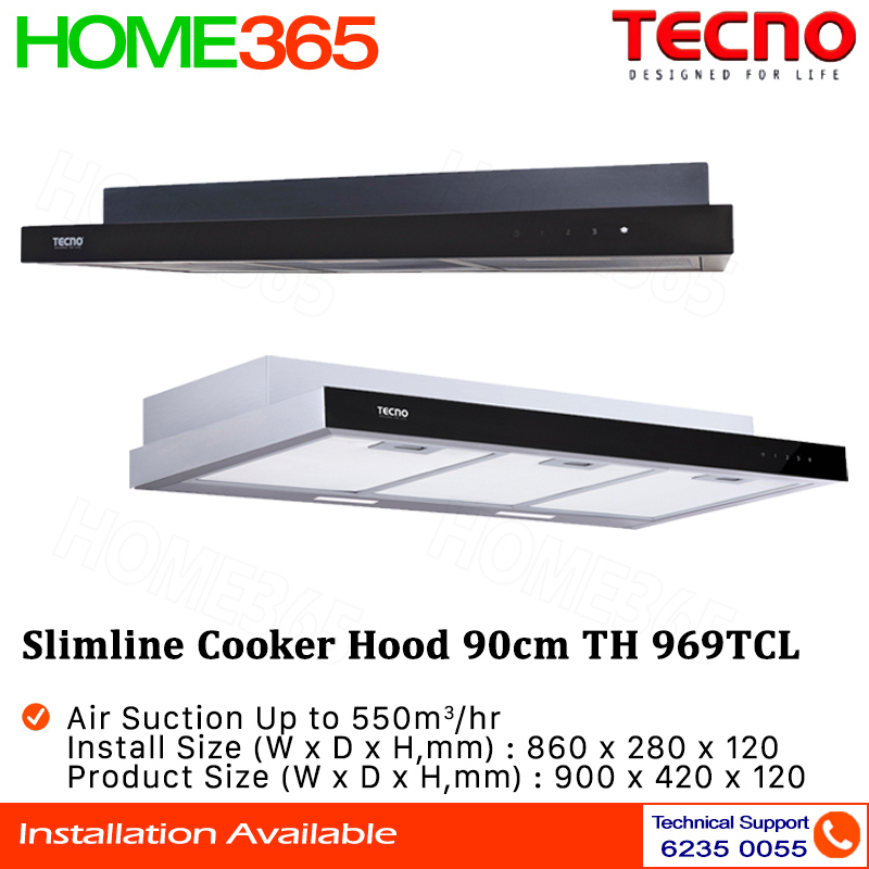 Tecno Slimline Cooker Hood 90cm TH 969TCL | Shopee Singapore