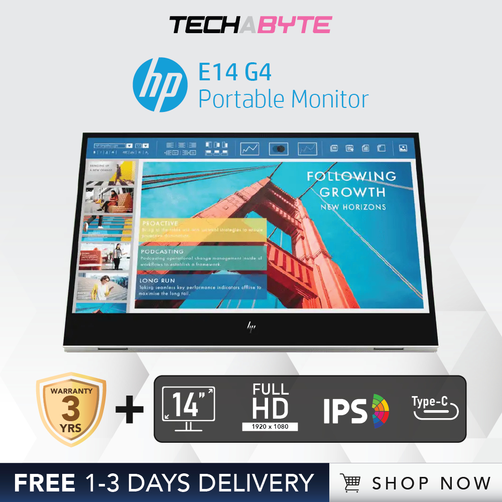 HP E14 G4 | 14" IPS FHD Portable Monitor (1B065AA) | Shopee Singapore