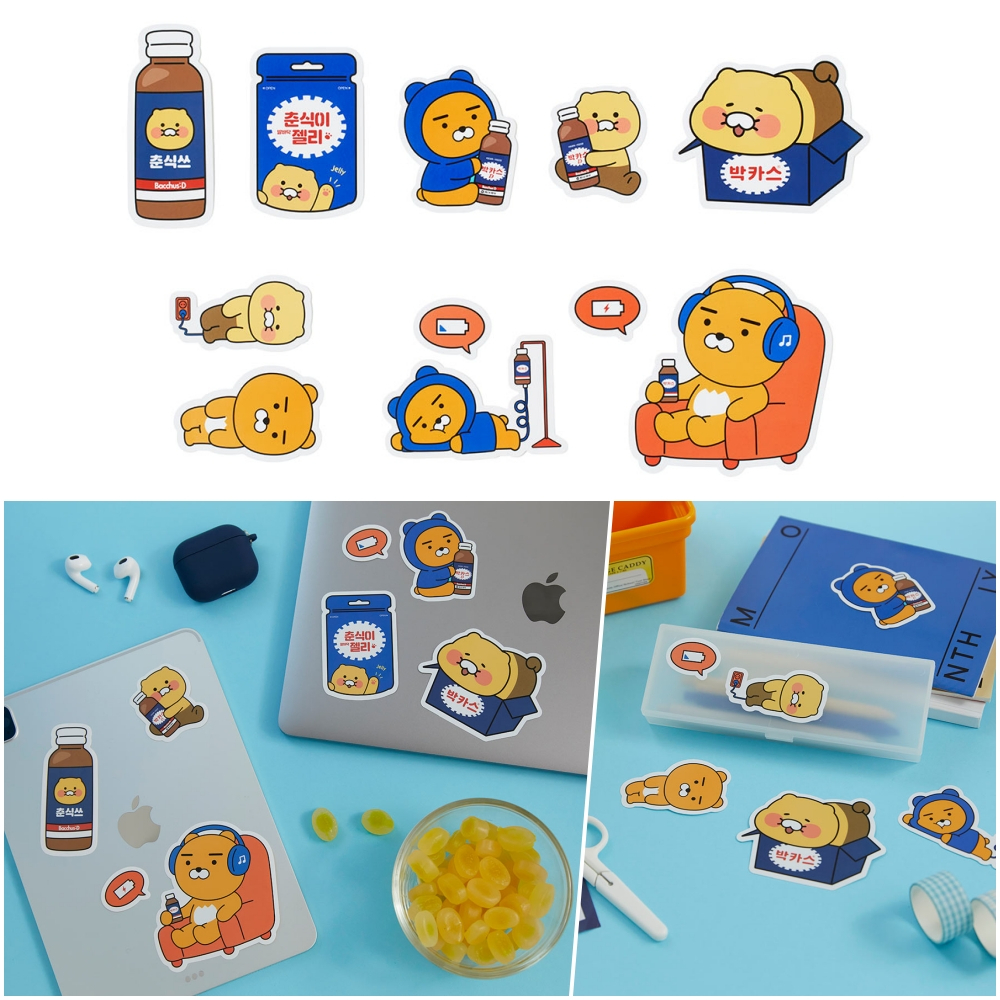 KAKAO FRIENDS X Bacchus Decoration Sticker Pack Set - Ryan Choonsik ...
