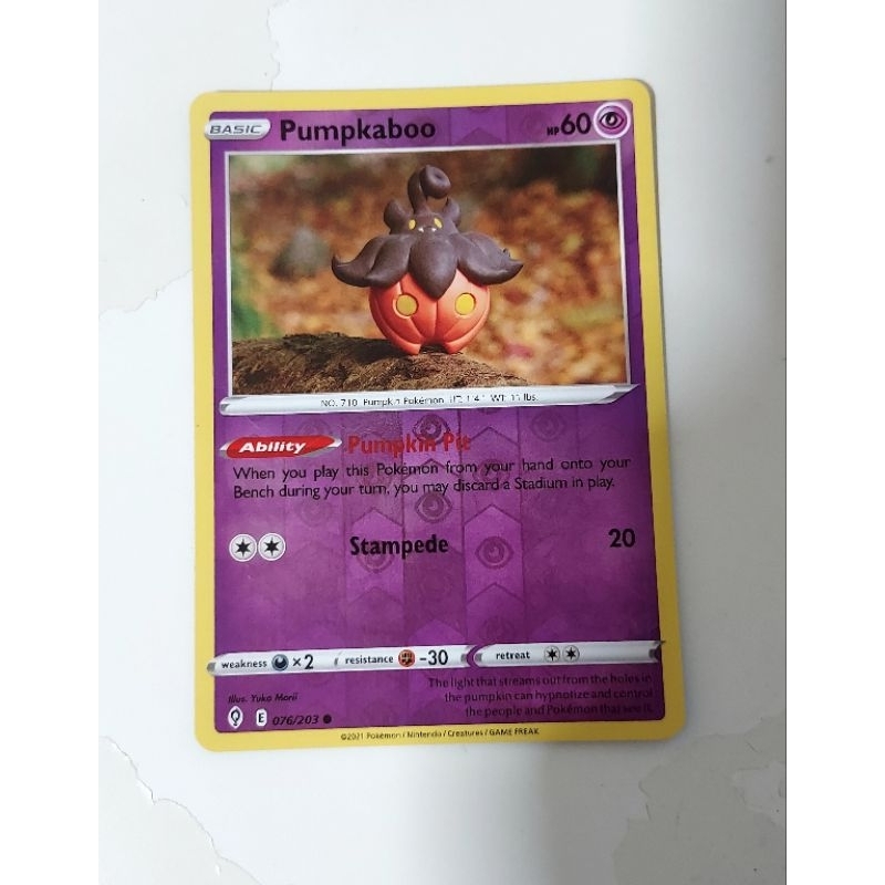 Pokemon pumpkaboo non foil and reverse holo evolving skies card ...