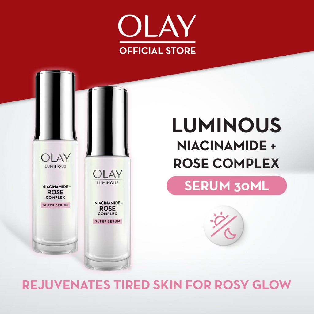 [Bundle of 2] OLAY Luminous Niacinamide + Rose Complex Super Serum 30ml (Repairs and Brightens ...