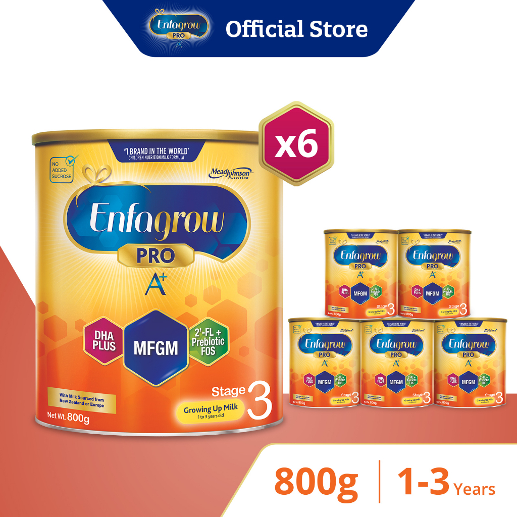 [Bundle of 6] Enfagrow Pro A+ Stage 3 Milk Powder Formula for Children DHA+ (1-3Y) 800g | Shopee ...