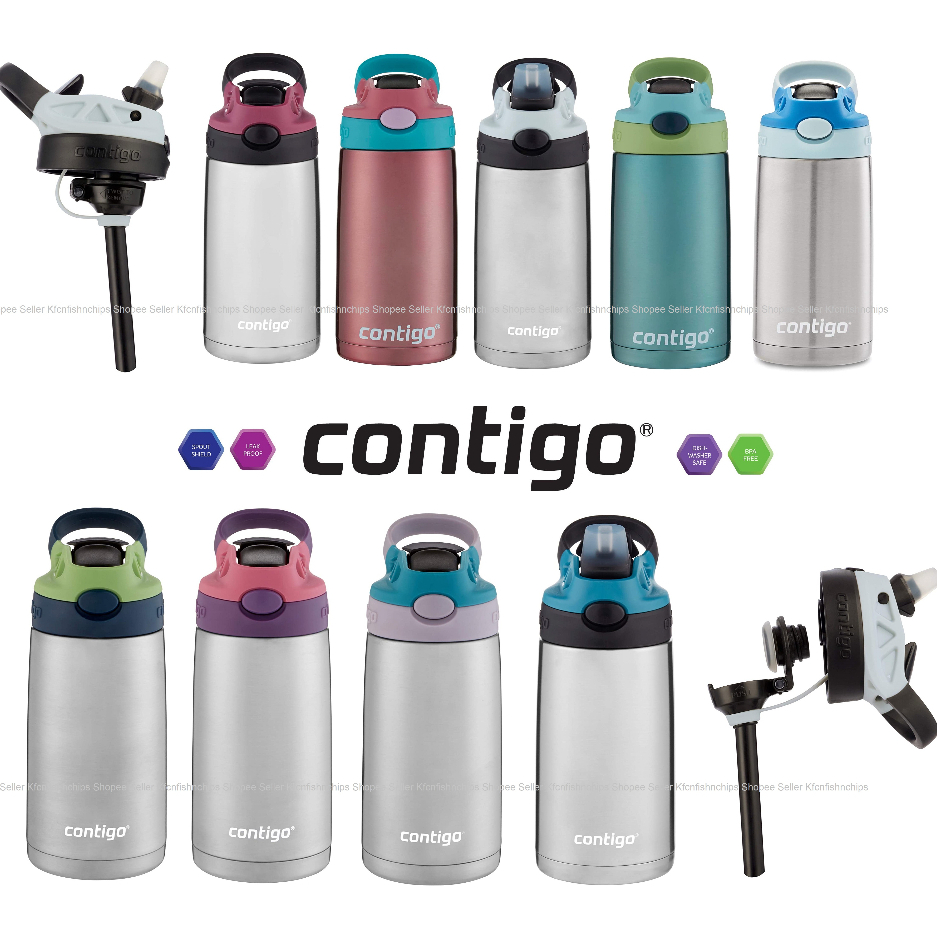 Contigo Kids Redesigned AUTOSPOUT (With Straw) Stainless Steel Water ...