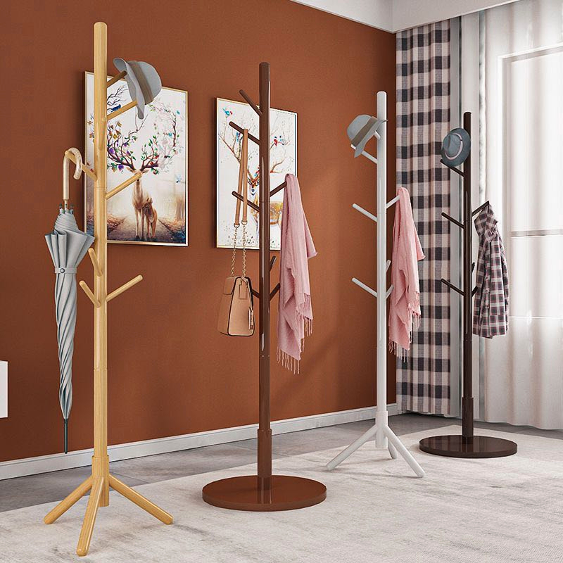 Nordic floor hanger solid wood clothes hanger coat rack moisture-proof ...