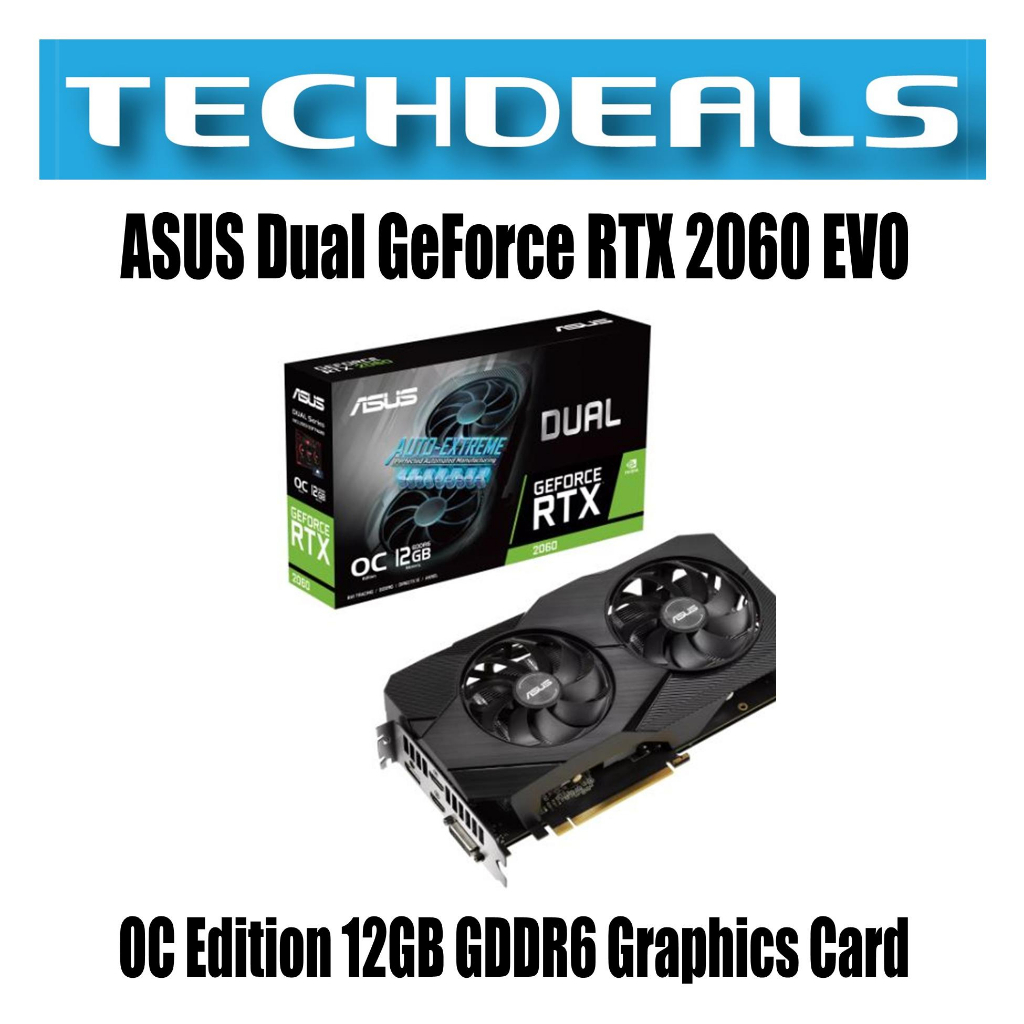 ASUS Dual GeForce RTX 2060 EVO OC Edition 12GB GDDR6 Graphics Card ...