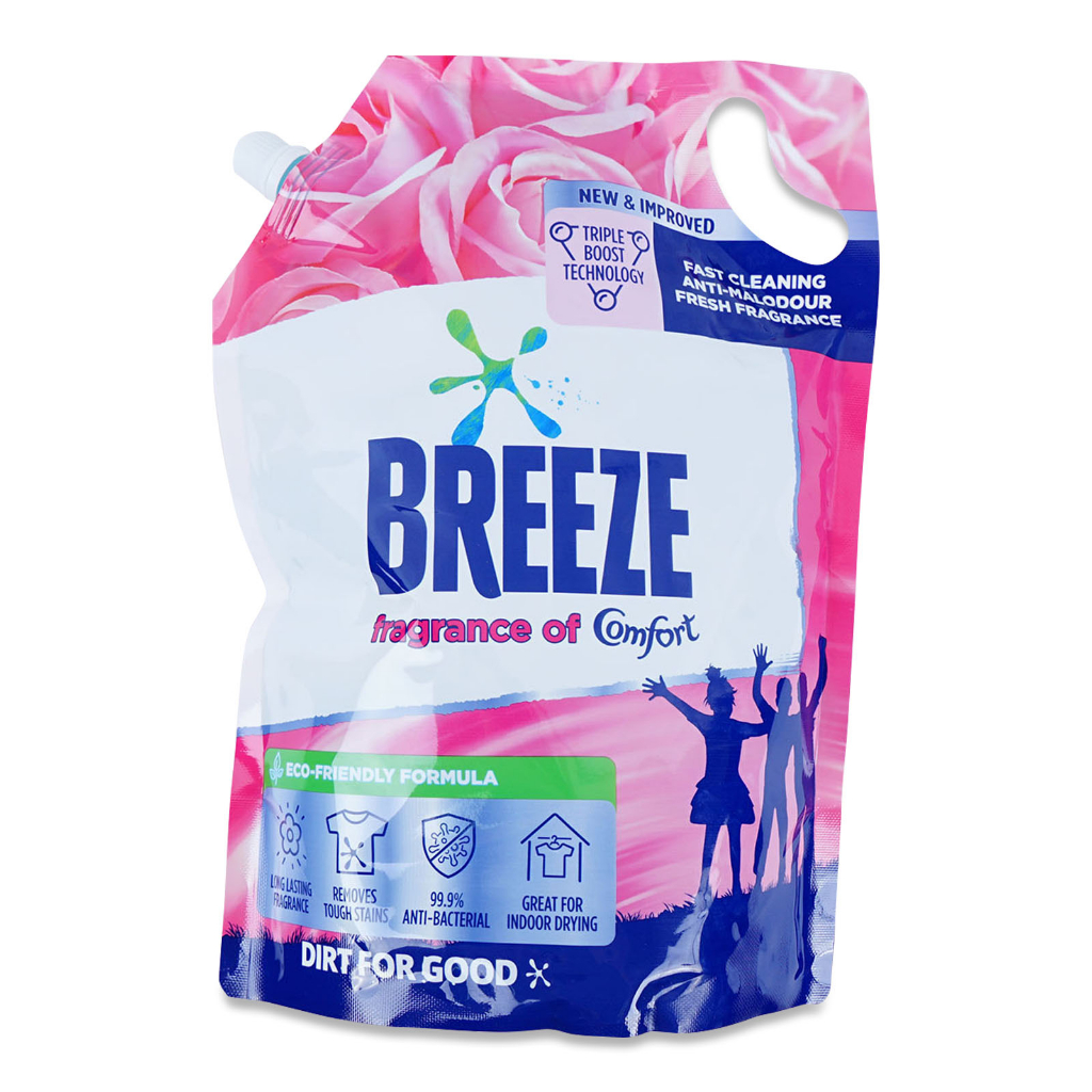 BREEZE Liquid Detergent Refill Fragrance of Comfort 1.5kg | Shopee ...