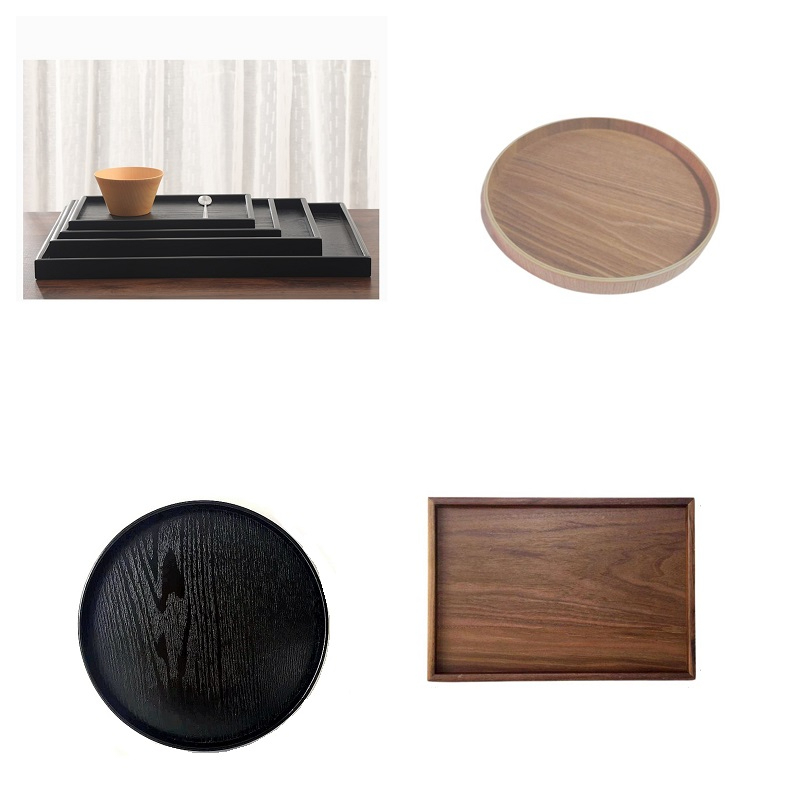 Black Wood Tray Serving Tray Minimalist Tray Wooden Tray Storage ...