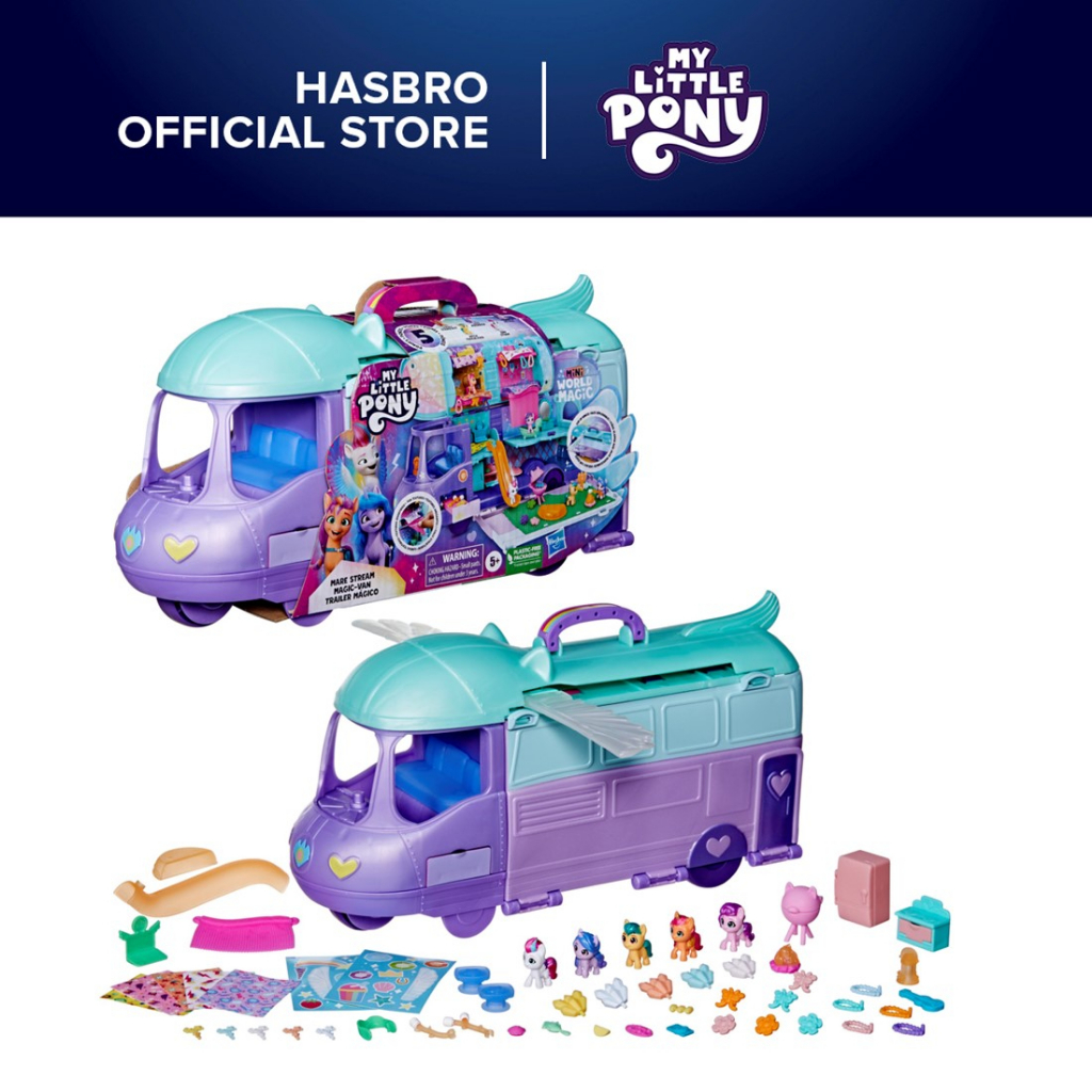 My Little Pony Toys Mini World Magic Mare Stream, Portable Trailer Playset for Kids | Shopee ...