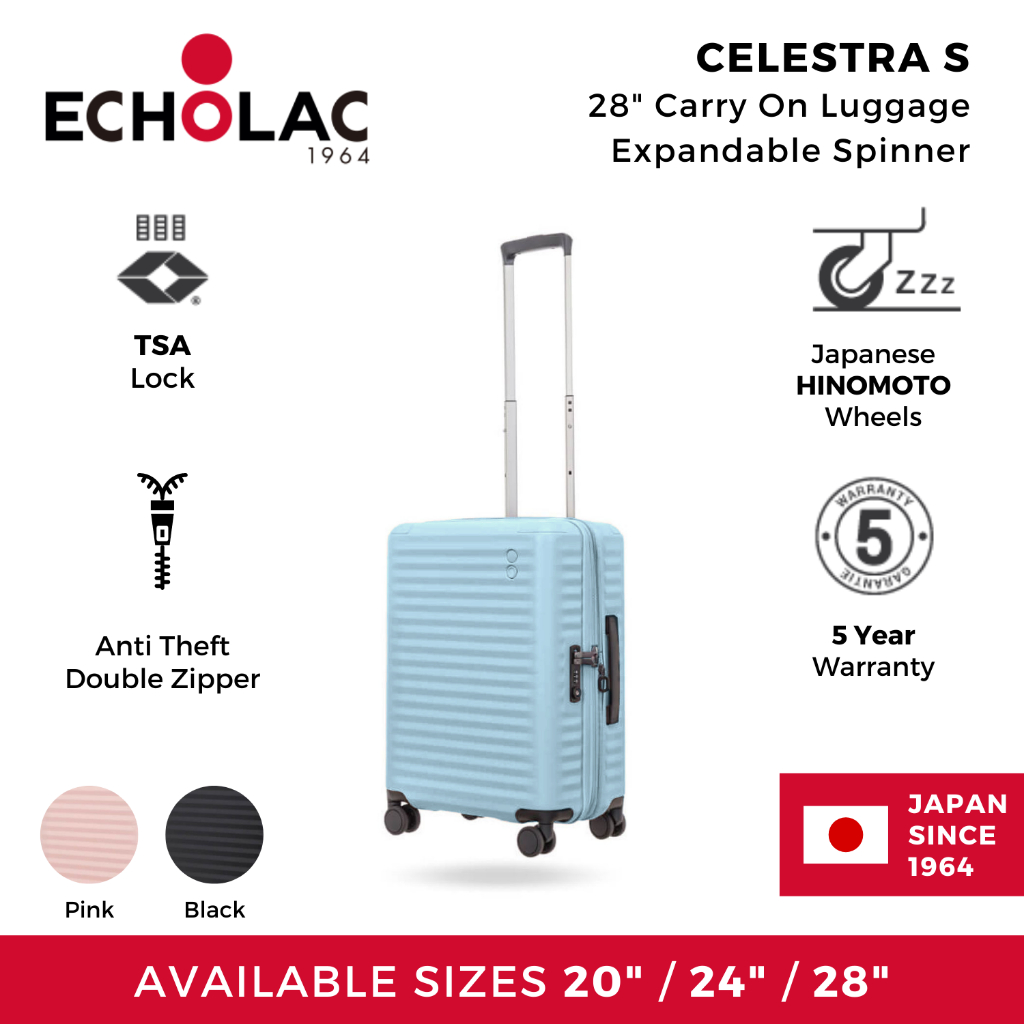 Echolac Celestra S 28" Large Luggage Expandable Spinner | Shopee Singapore
