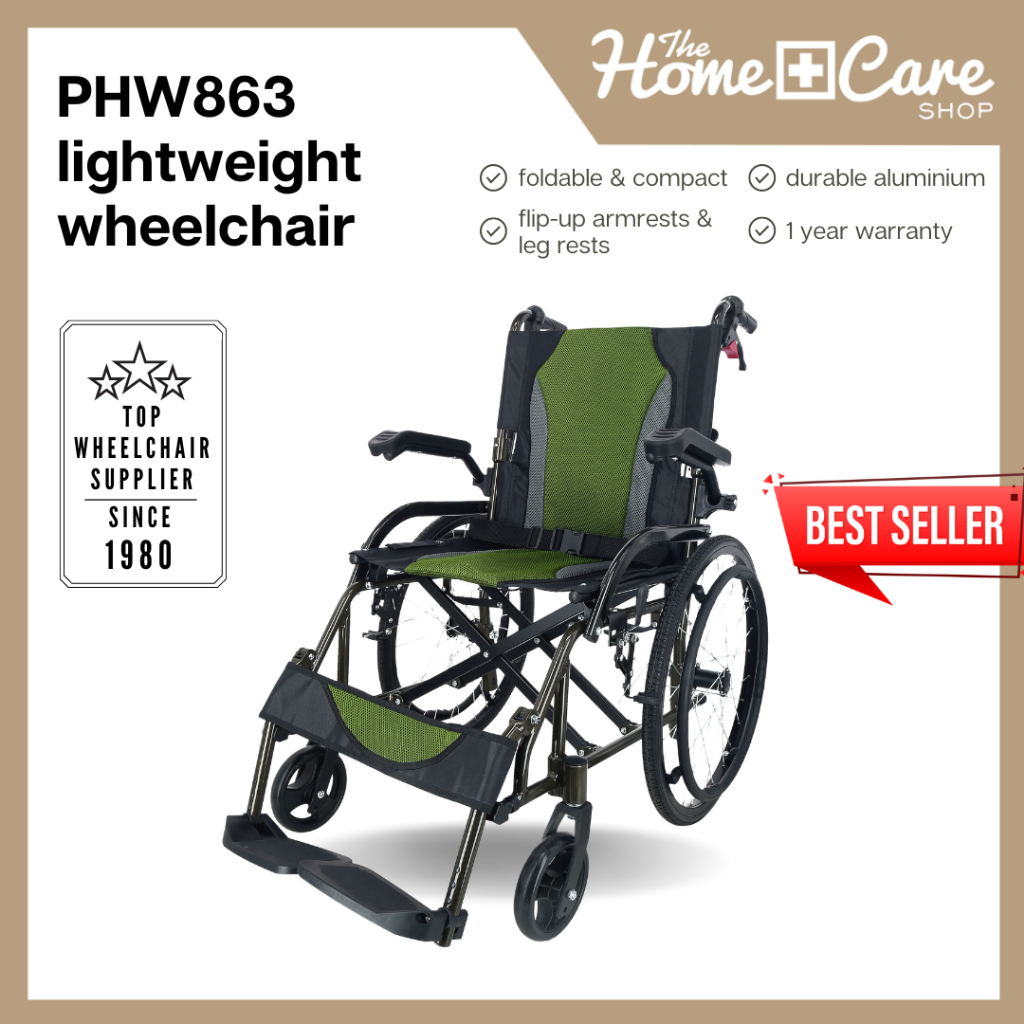 [2 colors available] Lifeplus Flip-up Wheelchair PHW863 (Big Wheel: 20 ...