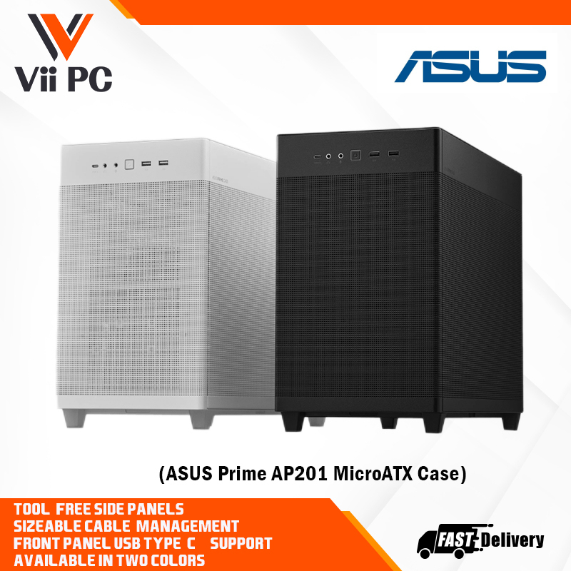 ASUS Prime AP201 Micro ATX Casing - 33L, tool-free, quasi-filter mesh ...