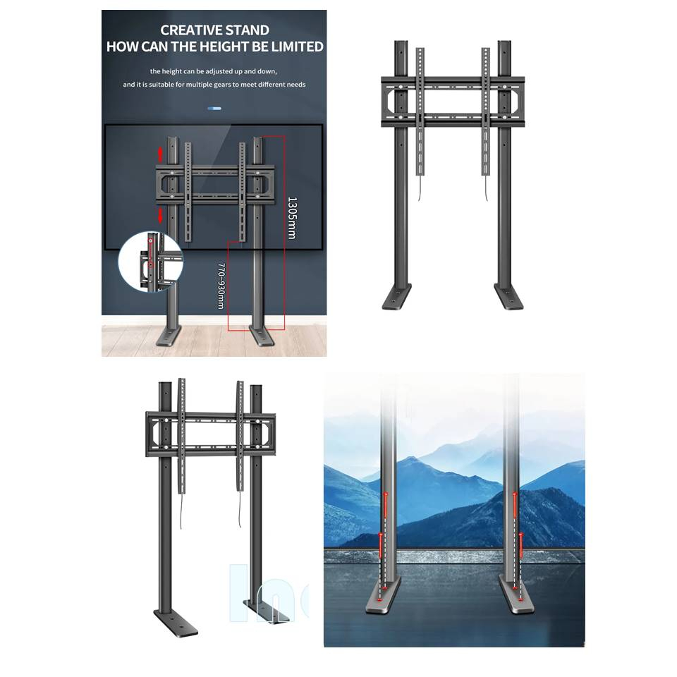 Free Standing Floor TV Stand TV Bracket Height Adjustable For 40-85 ...