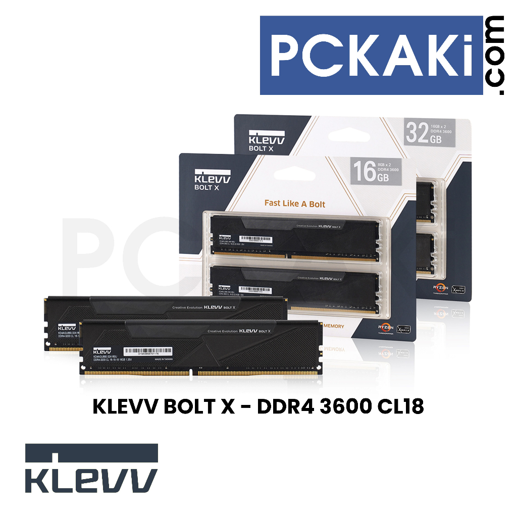 KLEVV BOLT X / BOLT XR DDR4 3600MHZ CL18 / 4000MHZ CL19 16GB / 32GB KIT ...