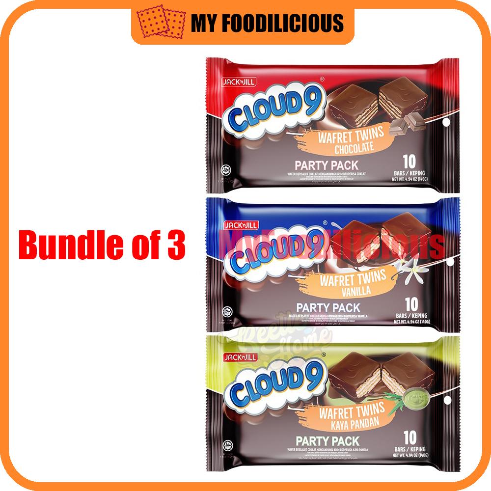Cloud 9 Wafret Twins 140g Chocolate/Vanilla/Kaya Pandan (14g x 10 Bars) | Shopee Singapore