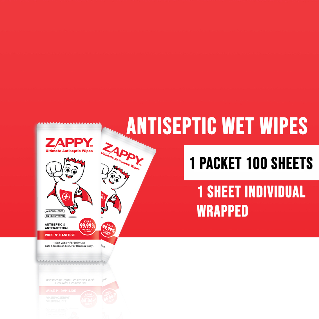 Zappy Ultimate Antiseptic Wipes 1s x 100 Sheets | Shopee Singapore