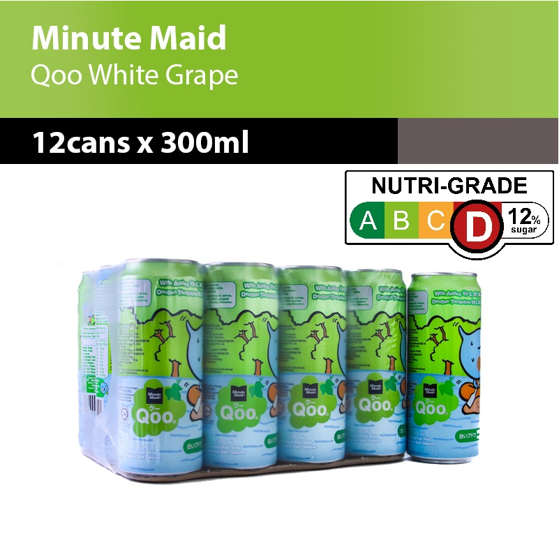 Qoo by Minute Maid White Grape Juice 12 cans x 300ml | Shopee Singapore