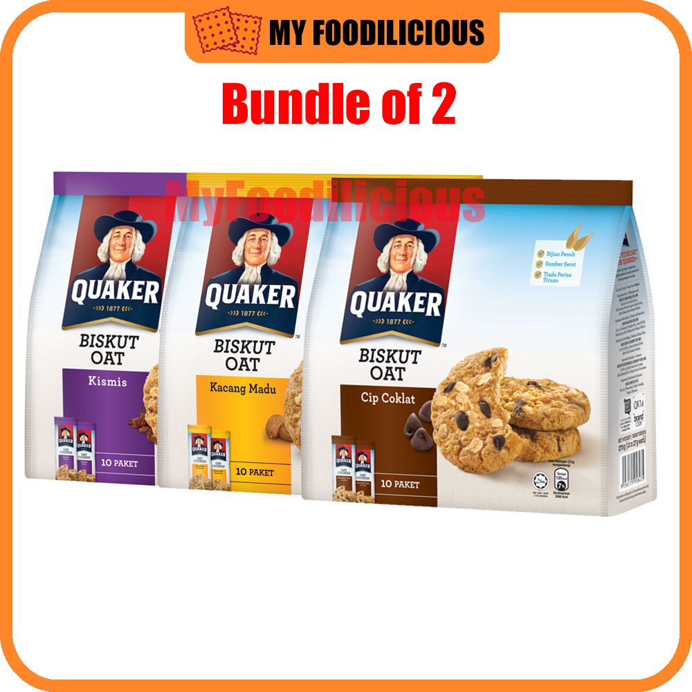 Quaker Oat Cookies -Chocolate/ Raisin/ Honey Nuts 270g | Shopee Singapore