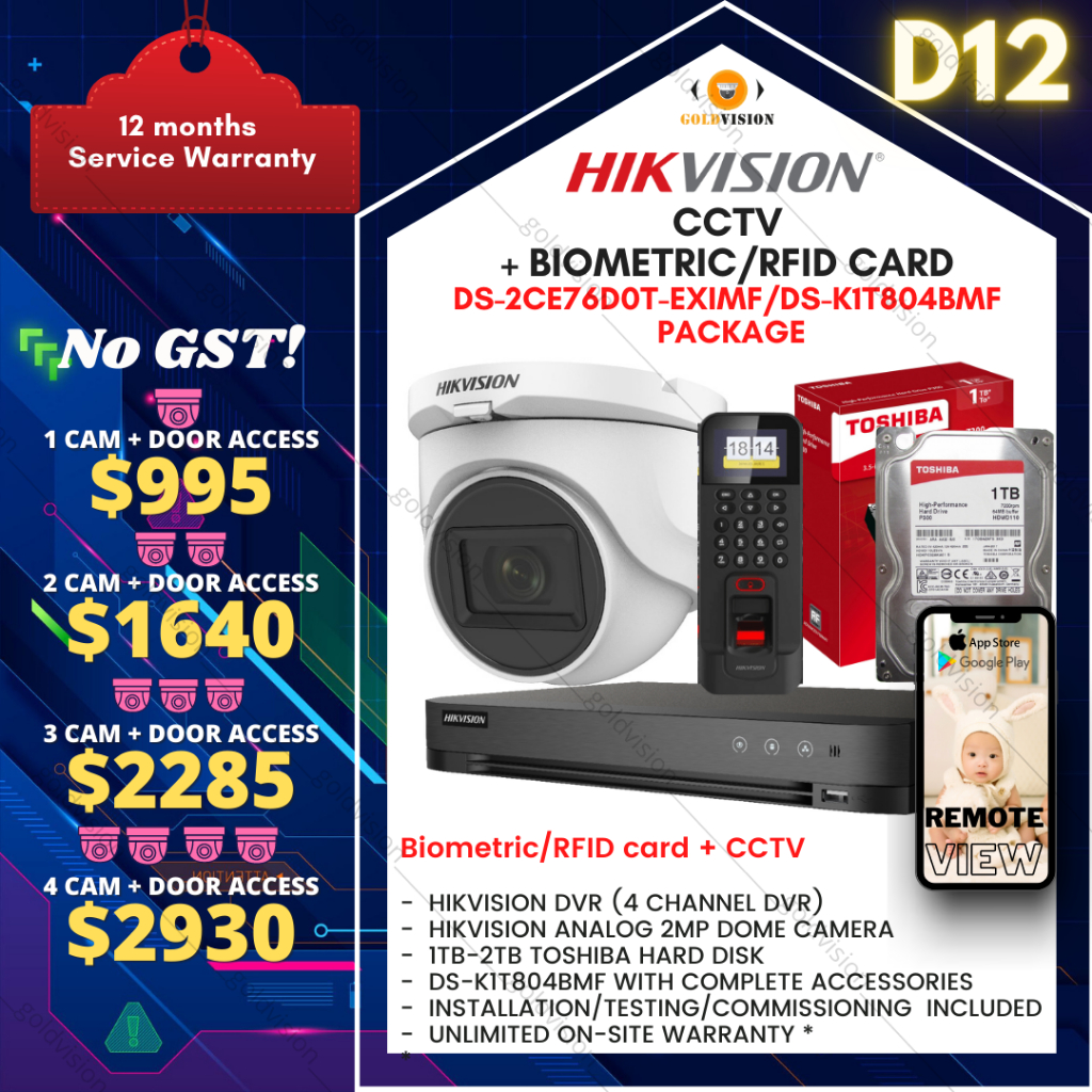 HIKVISION CCTV Analog WiFi Security Camera & Fingerprint Access ...