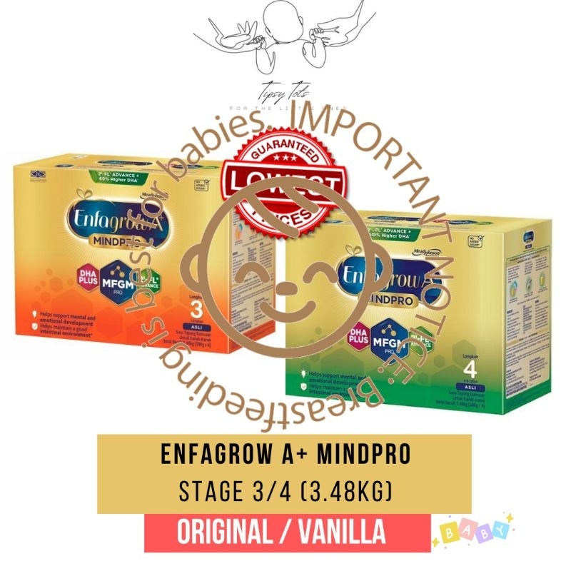 ENFAGROW A+ MINDPRO STAGE 3/4 (3.48KG) - ORIGINAL/VANILLA | Shopee ...
