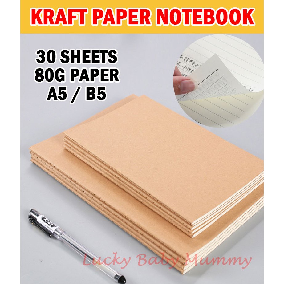 Kraft Paper Cover Notebook/Exercise Books/Notepads/Thickened/Protect ...