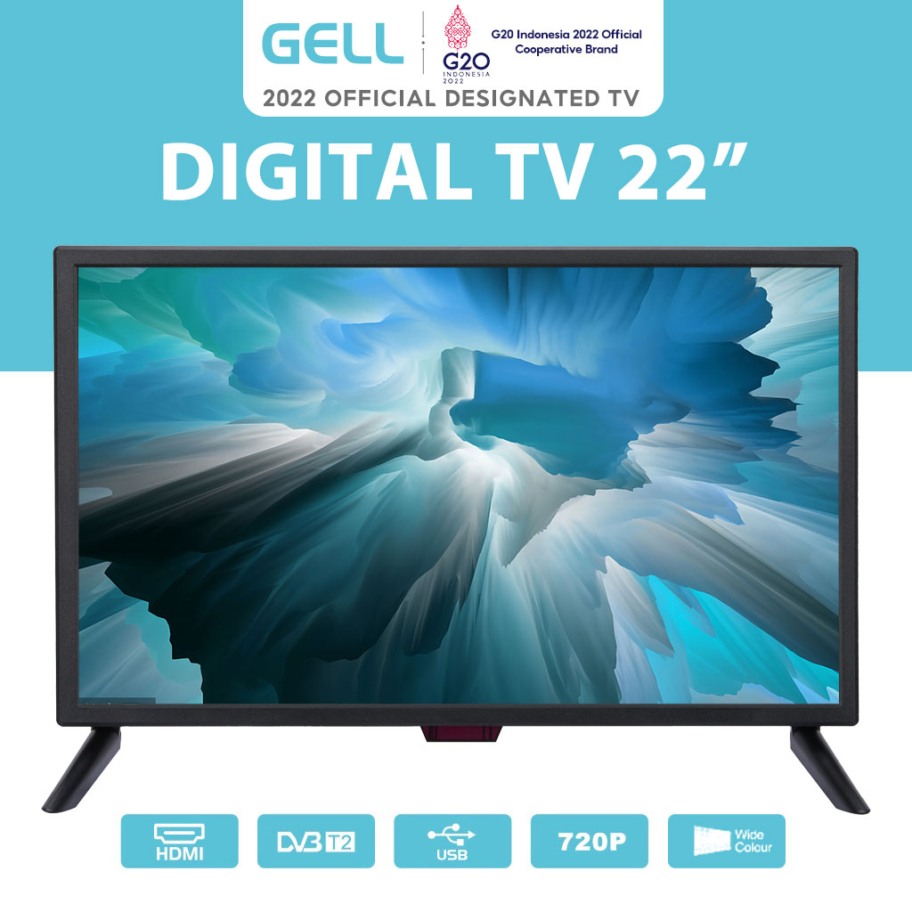 GELL Digital TV 22 inch TV HD LED TV DVBT-2/MYTV | Shopee Singapore