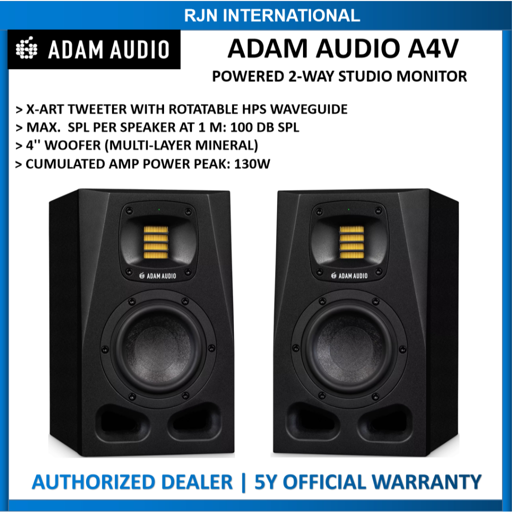 Adam Audio A4V Powered 2-Way Studio Monitor -5Years official warranty ...
