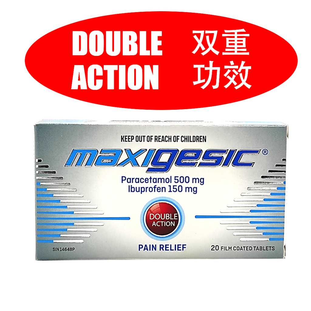 MAXIGESIC Double Action Pain & Fever Relief Film Coat Tablets 20s Exp ...