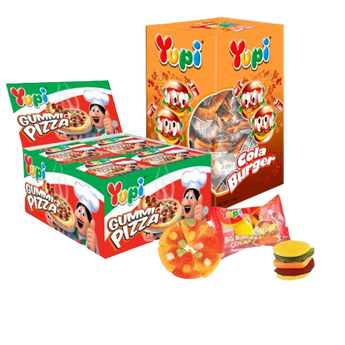 Yupi Premium Candy - Chewy Yupi Gummy Mini Burger and Pizza - Standard ...