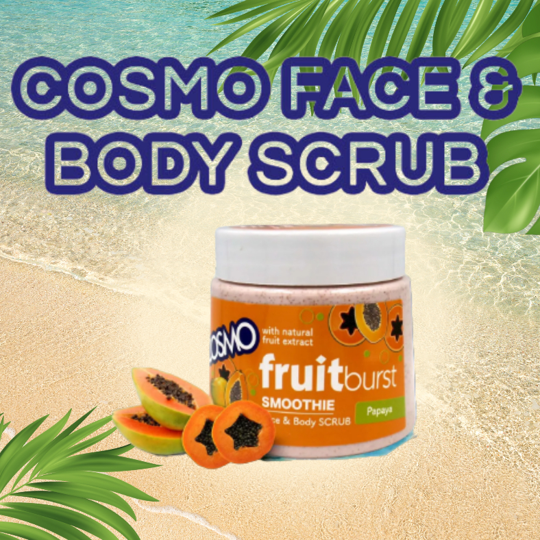 Cosmo Fruit Burst Papaya Face & Body Scrub, 500ml (Made in U.A.E) X ...
