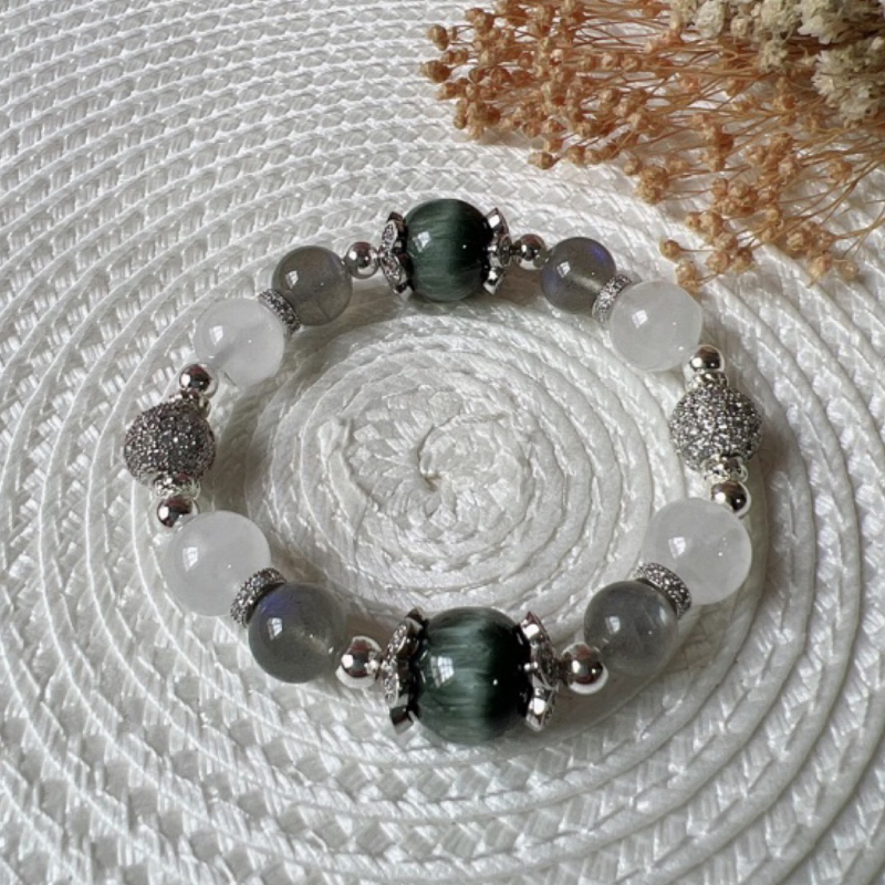 Xena Bracelet (Hawks Eye, Labradorite, White Phantom) | Shopee Singapore