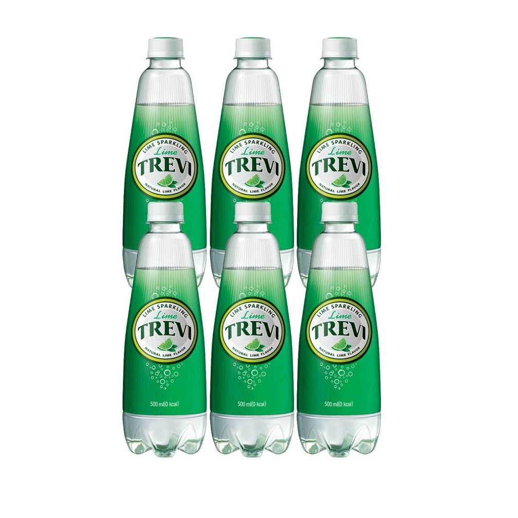 LOTTE Trevi Sparkling Water Lime - Pack (6 x 500ml) | Shopee Singapore