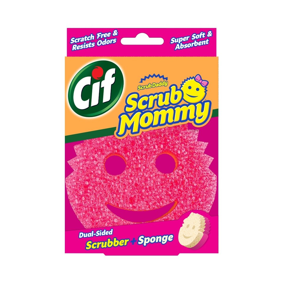 [Bundle of 2] Cif Scrub Mommy Kitchen Sponge, Original Pink Sponge ...