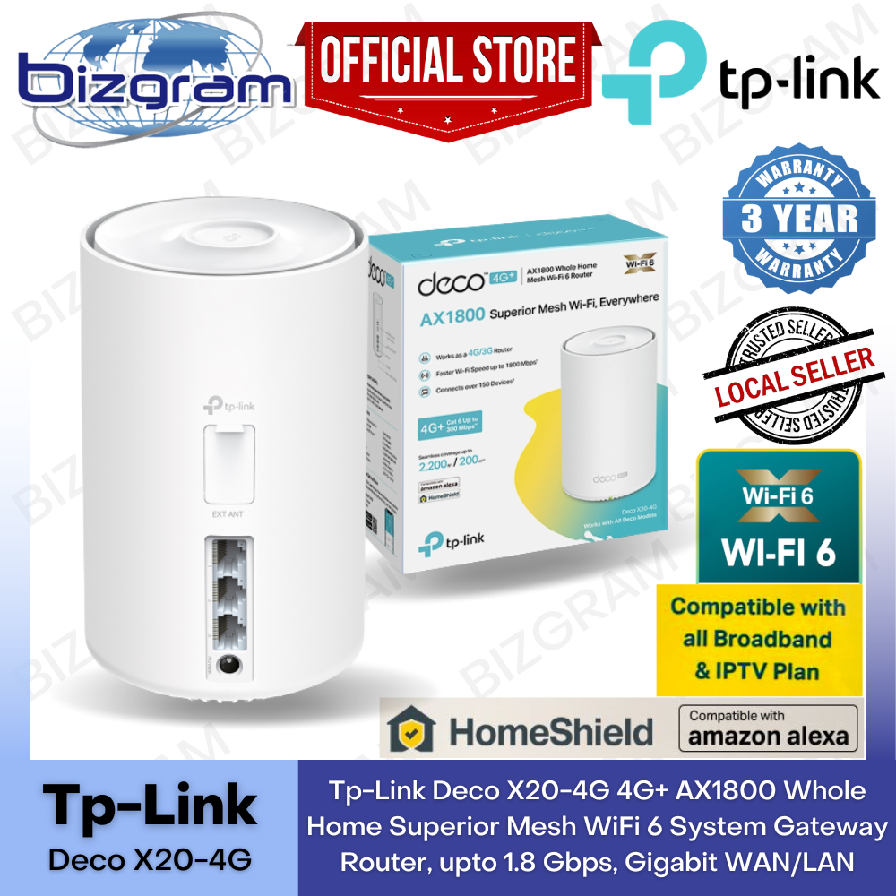 Tp-Link Deco X20-4G 4G+ AX1800 Whole Home Superior Mesh WiFi 6 System ...