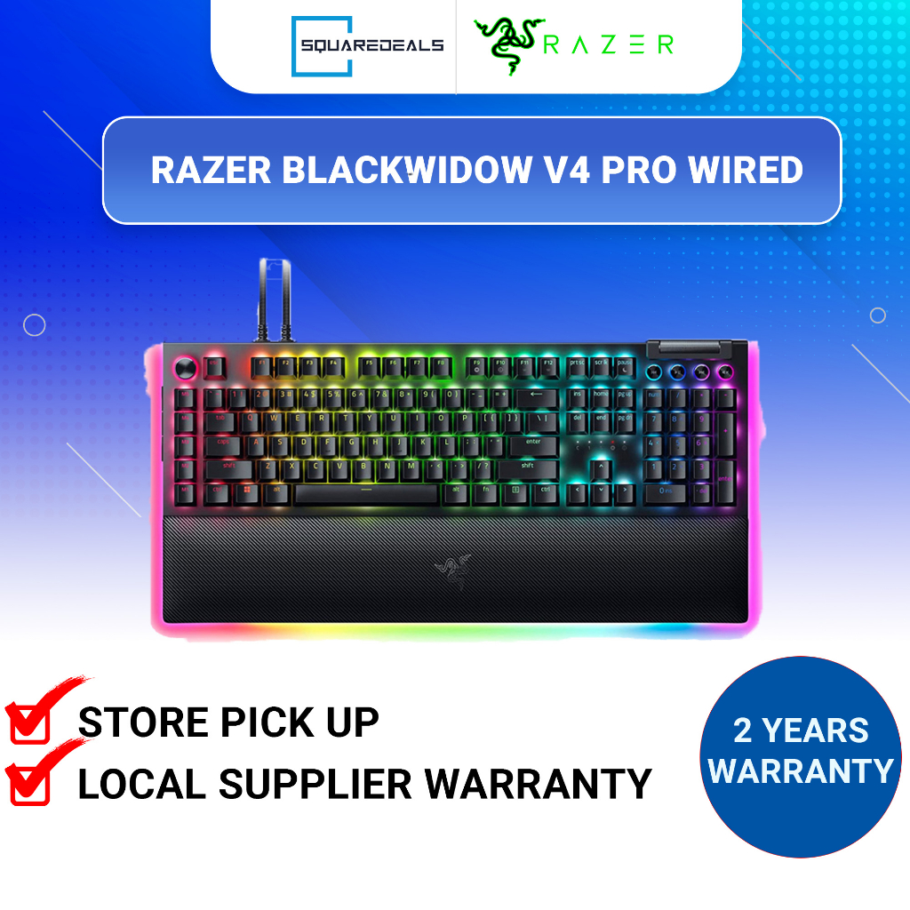 Razer BlackWidow V4 Pro Chroma RGB Mechanical Gaming Keyboard Green ...