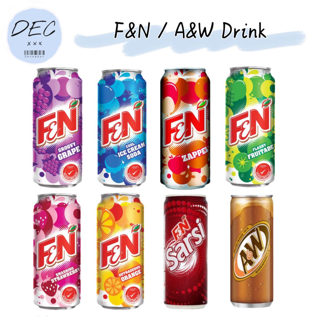F&N Soft Drinks Grape/IceCreamSoda/Zapple/Fruitade/Strawberry/Orange ...