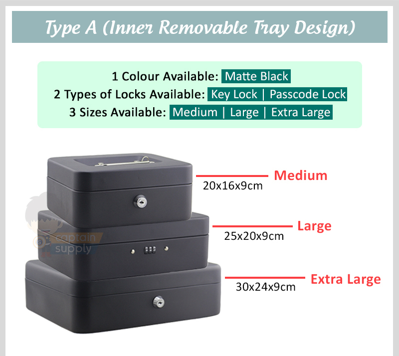 Key Lock / Passcode Lock Cash Cashier Box | Shopee Singapore