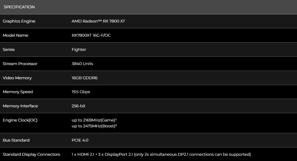PowerColor Fighter AMD Radeon RX 7800 XT 7800XT 16GB GRAPHICS CARD (3 ...