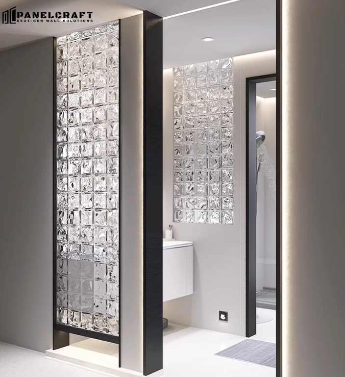 Solid Crystal Glass Brick Wall Divider Partition Customized Decorative ...