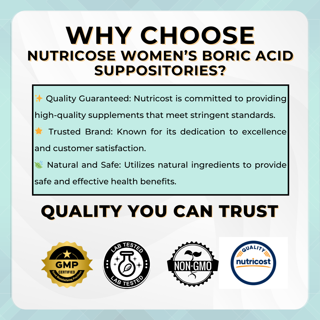 Nutricost Women Boric Acid Vaginal Suppository 30 Capsules Ultimate Sup